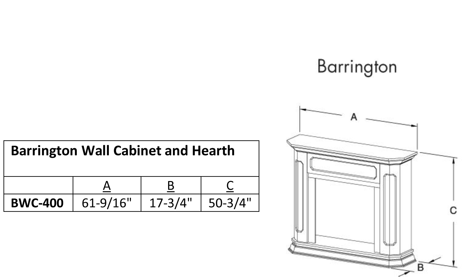 Monessen Barrington Wall Surround & Hearth - Dark Walnut Finish Only ...